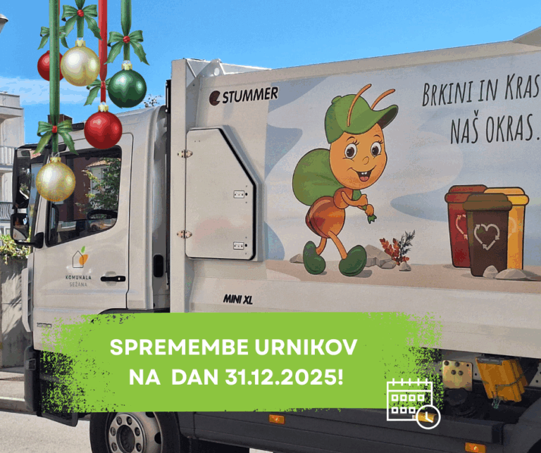 Spremenjeni urniki na dan 31.12.2025 - Komunala Sežana